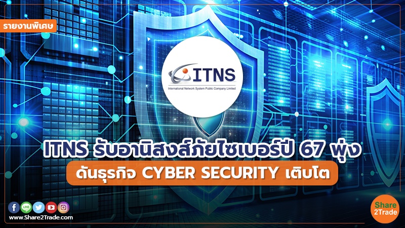 รายงานพิเศษ : ITNS รับอานิสงส์ภัยไซเบอร์ปี 67 พุ่ง ดันธุรกิจ CYBER SECURITY เติบโต | Share2Trade